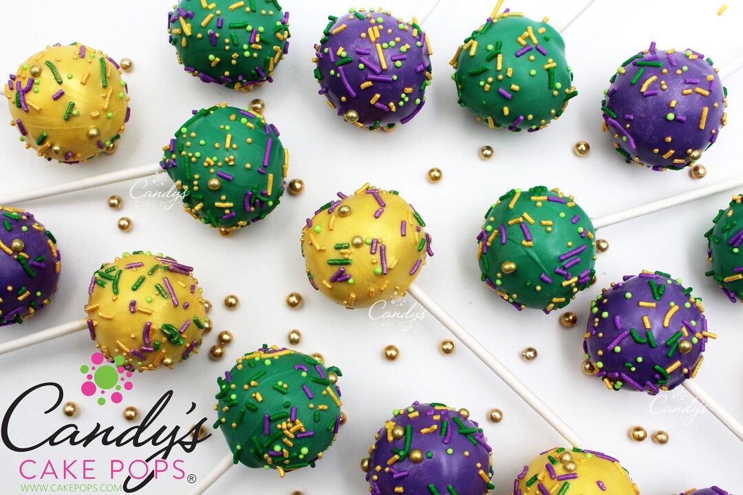 Marti Gras Cake Pops - Purple, Gold, & Green - Etsy