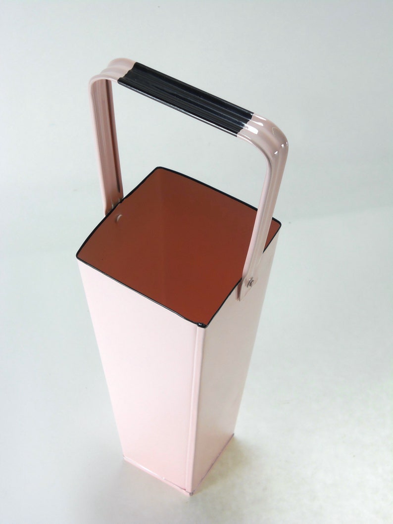 3 Pc Pink Metal Buckets With Handle Tall 9 Vintage Look - Etsy