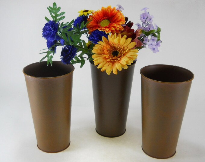 3 Pc 9 Tall Rust Look French Style Metal Buckets Floral - Etsy