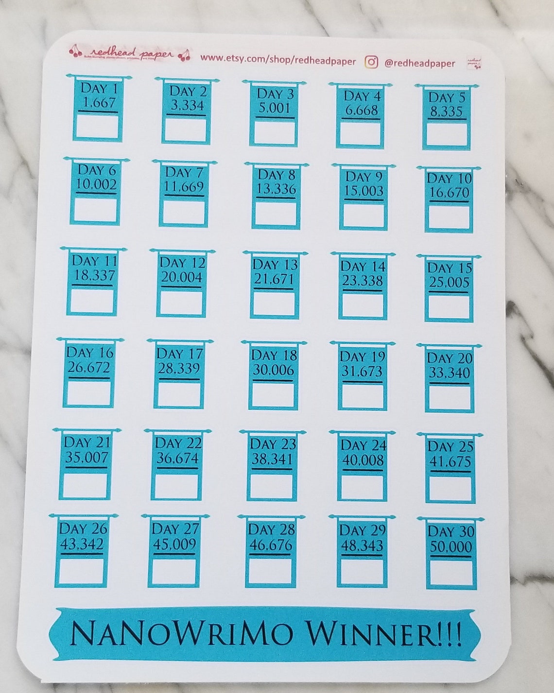 Nanowrimo Tracking Bundle: Word Count Tracker Graph Daily | Etsy