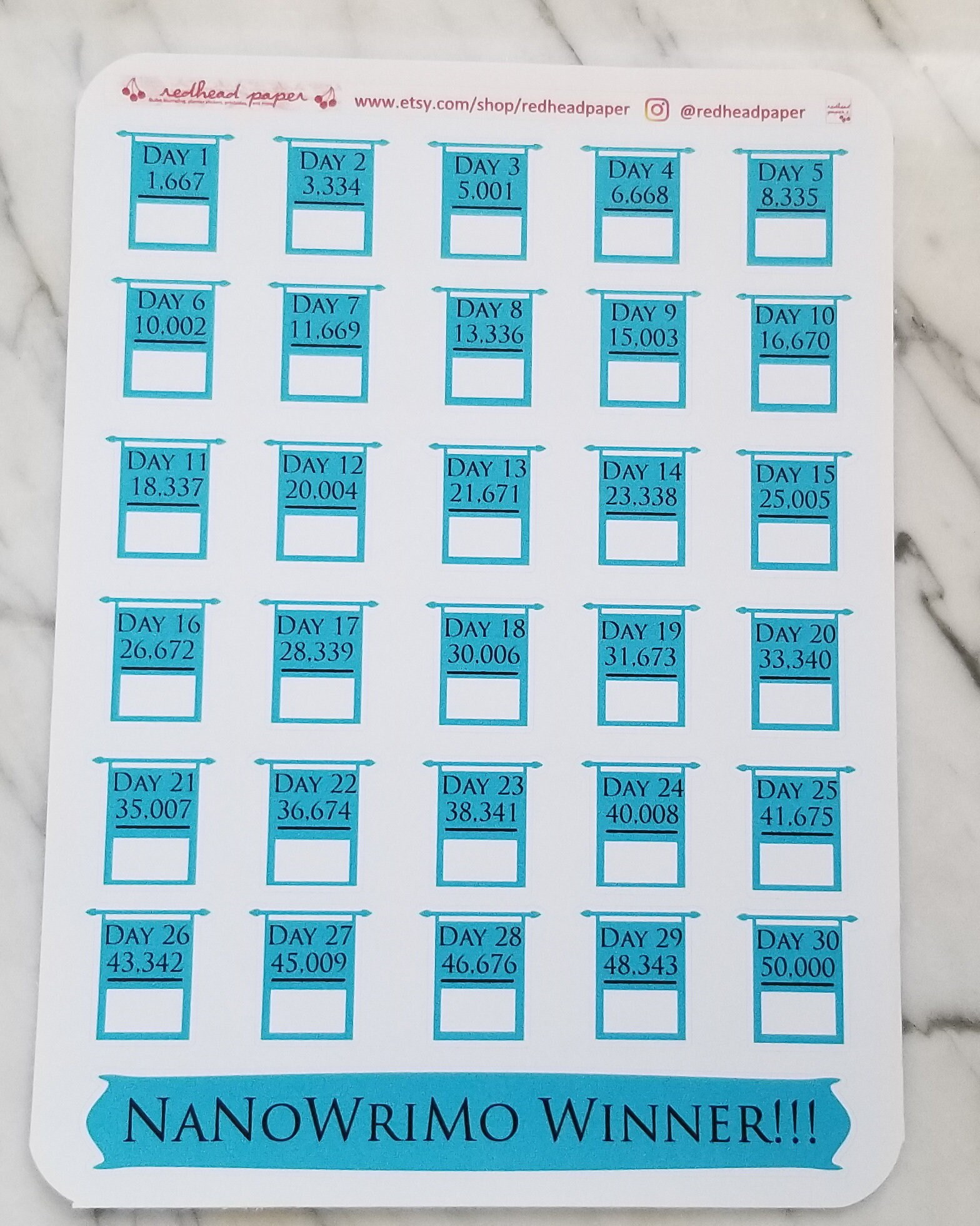 Nanowrimo Tracking Bundle: Word Count Tracker Graph Daily | Etsy