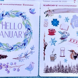 January Decorative Stickers Hello January Winter-themed Dot Journal ...