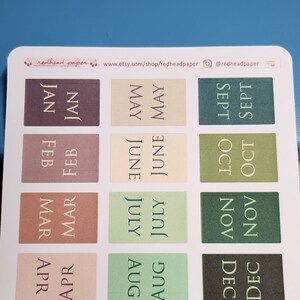Month Tab Stickers for Dot Journal - Etsy