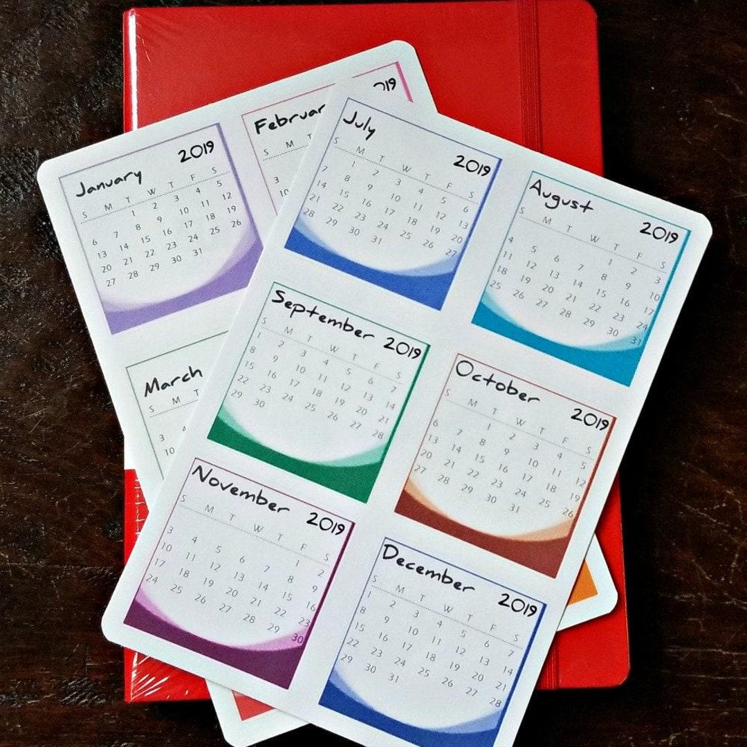 Mini-calendar Dot Journal Stickers 2025 | 2026 | Planner Kit - Etsy