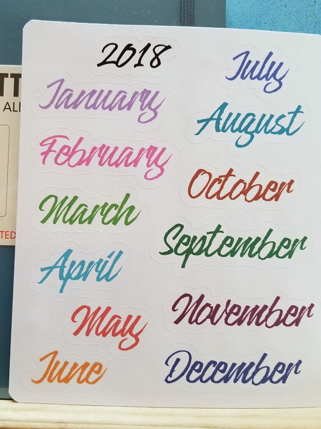 Month Name Stickers for Dot Journal - Etsy