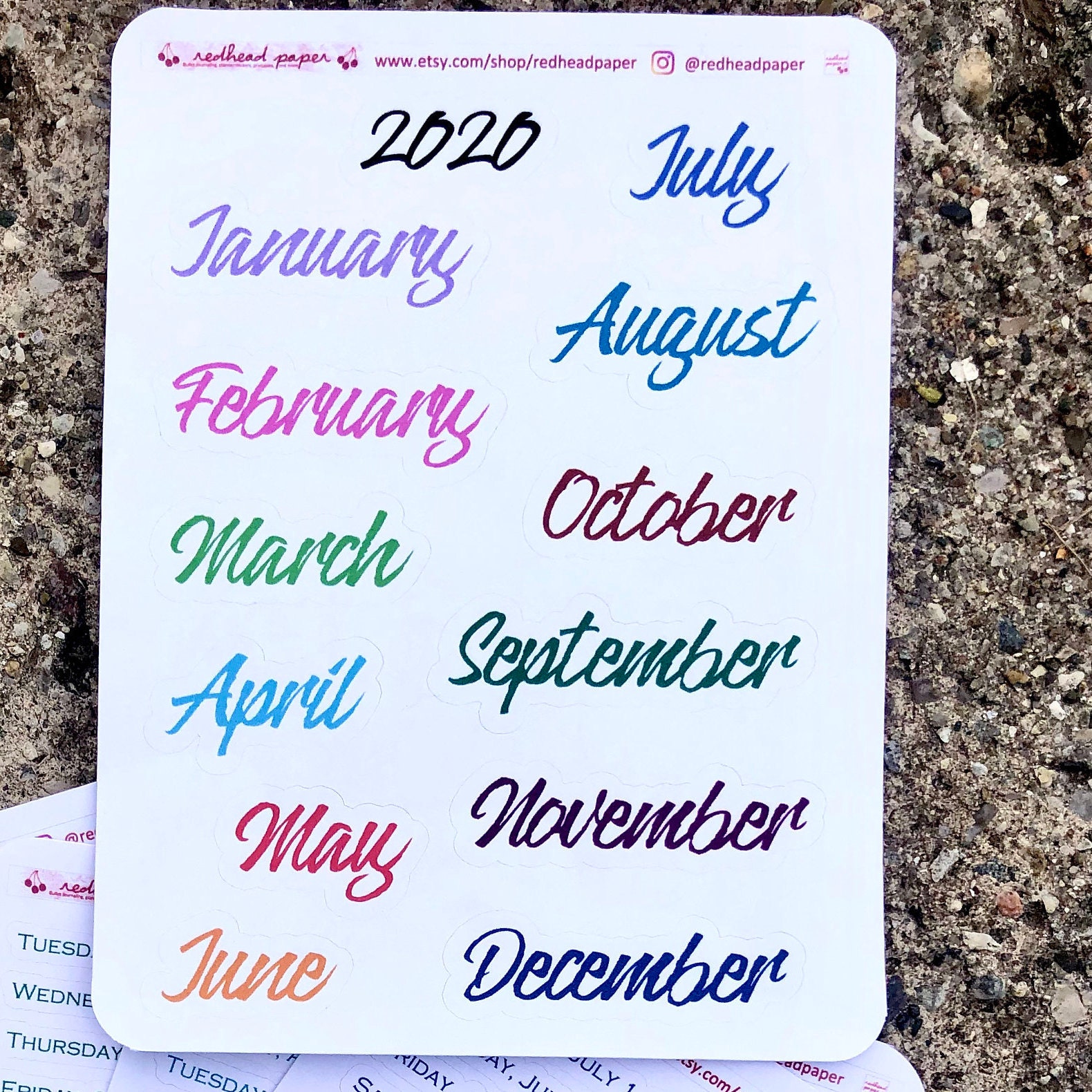 Month Name Stickers Bullet Journal Accessories Planner | Etsy