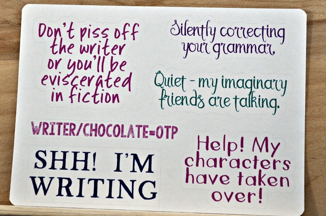 Writing Humor Stickers | Gifts for Writers | Dot Journal Accessories ...