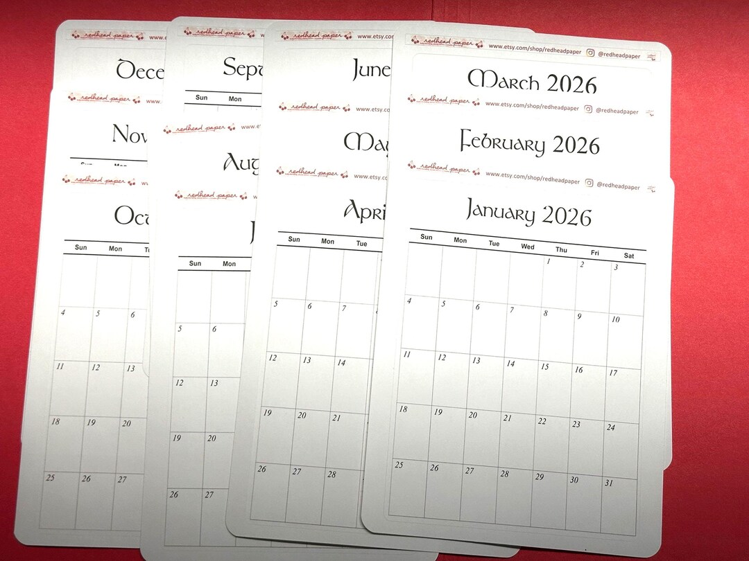 Full-page Month Sticker | Dot Journal Accessories | Monthly Overview ...