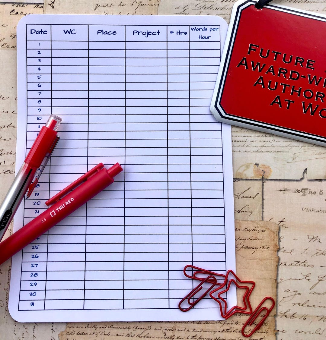 Word Count Tracking | Dot Journal | Writer's Notebook | Writing Tracker ...