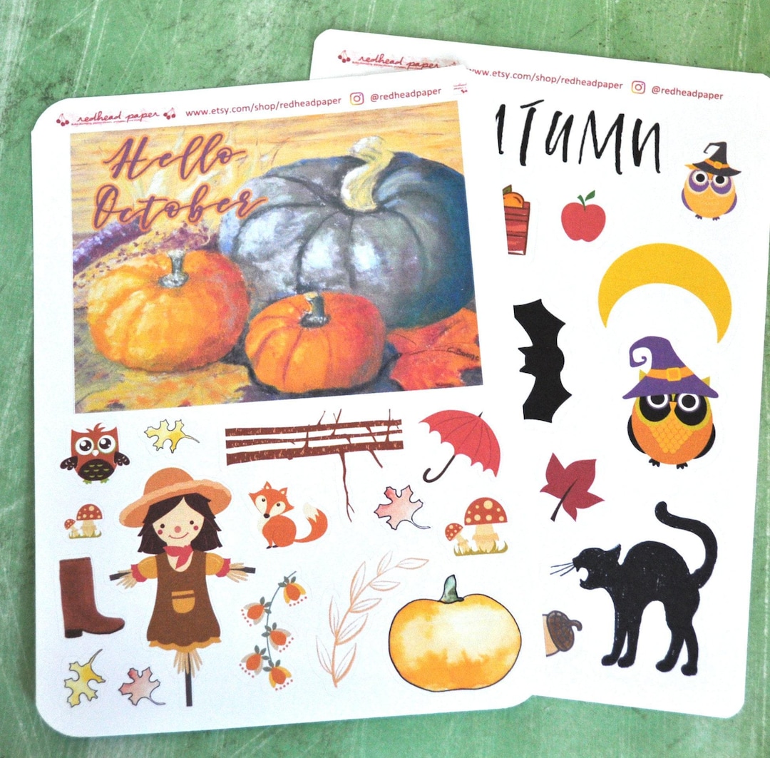 Hello October Decorative Stickers | Dot Journal Accessories | I Love ...