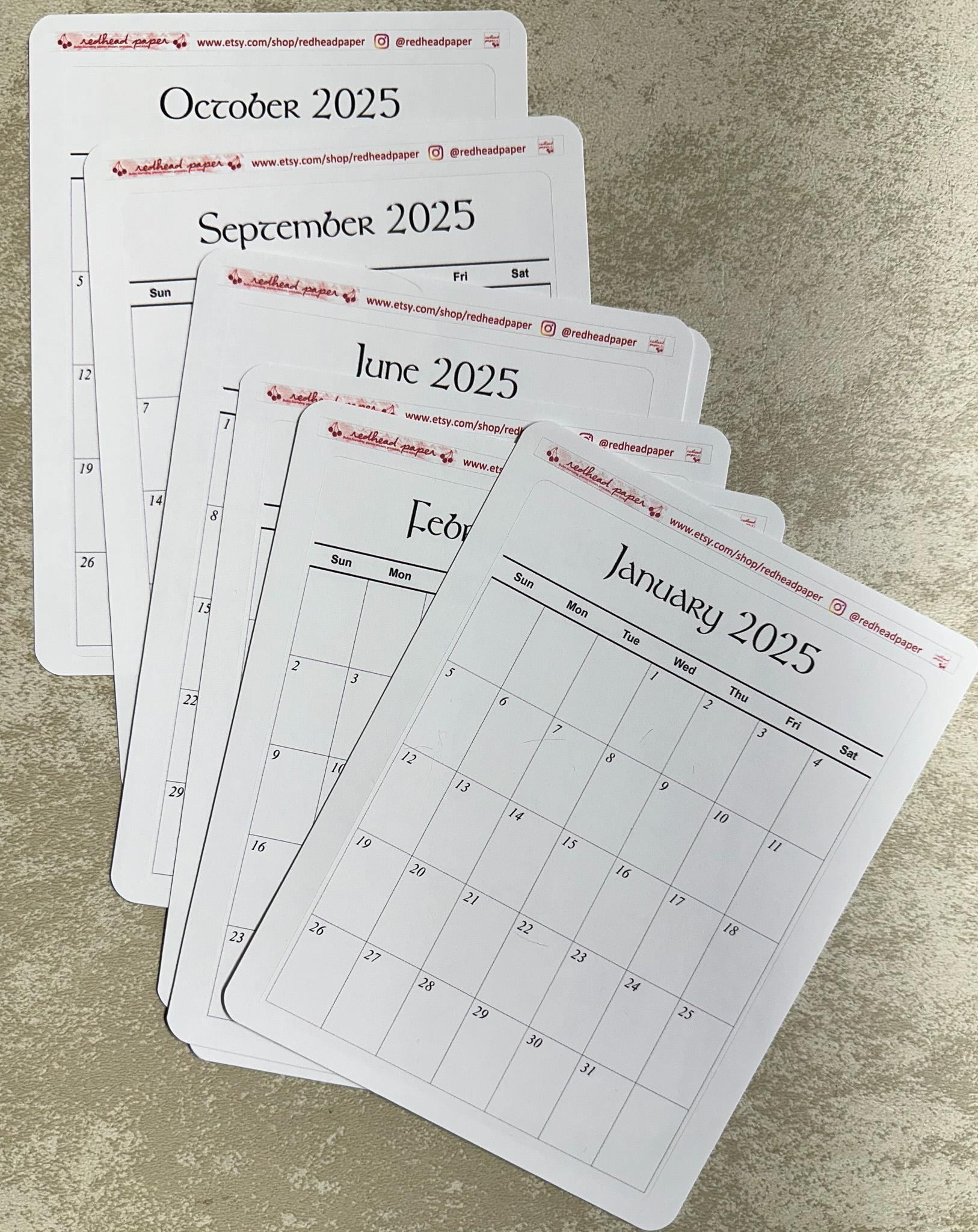 12 Full-page Month Stickers | Dot Journal Accessories | Monthly ...