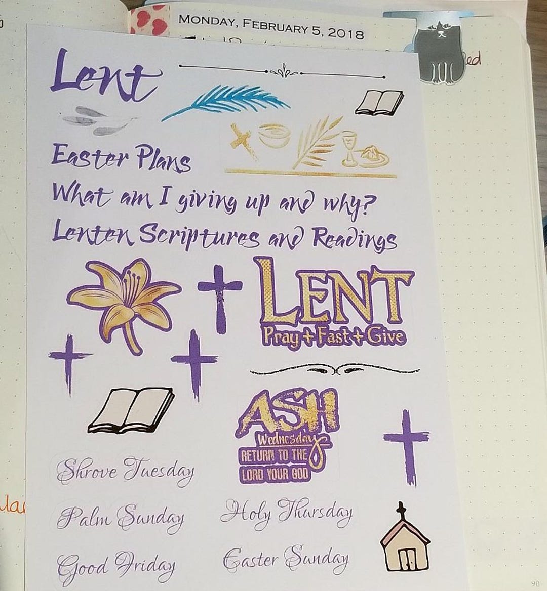 Lent Stickers | Holy Week | Lenten Practice | Dot Journals and Planners ...