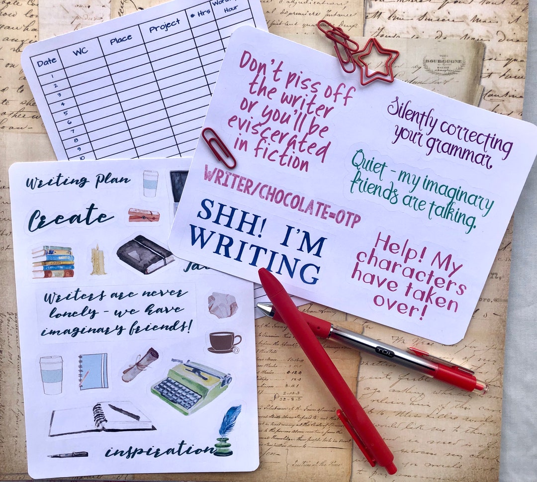 Writing Stickers BUNDLE Dot Journal Accessories Writers - Etsy