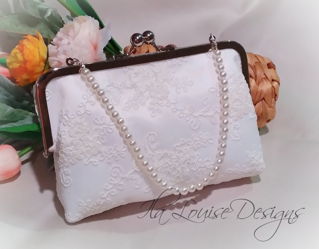 Ivory Bridal Clutch, Ivory Satin Bridal Clutch, Ivory Bridal Purse ...