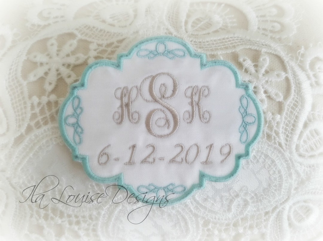 Wedding Dress Monogram Label, Personalized Monogram Label, Something ...