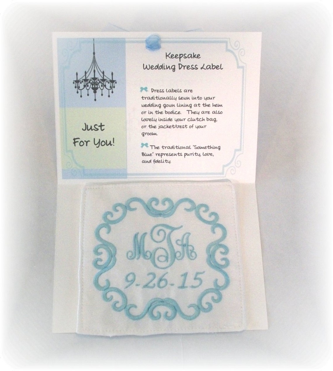 Wedding Dress Monogram Label, Personalized Monogram Label, Something ...