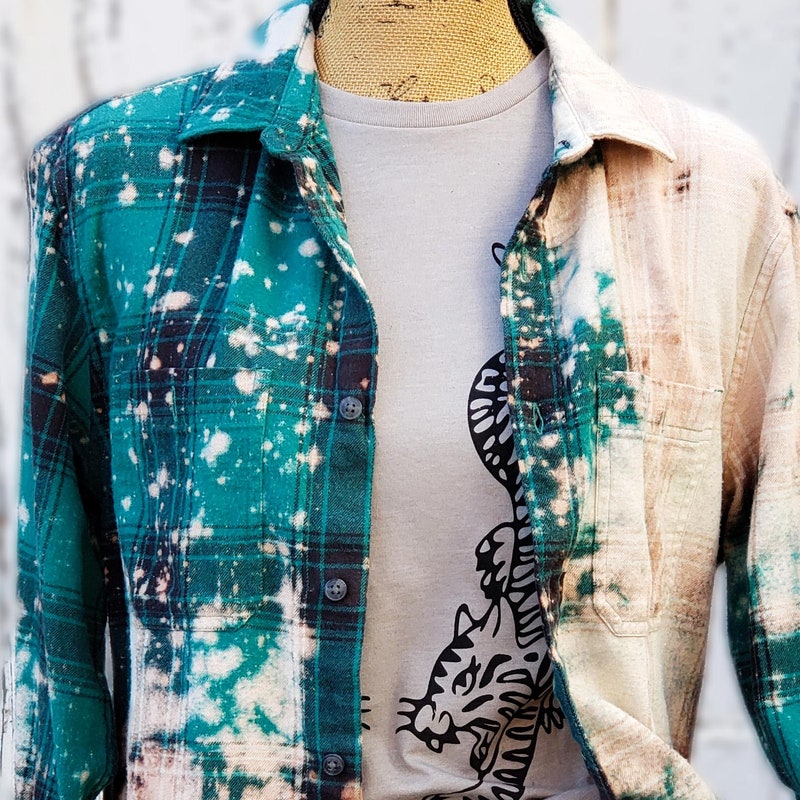 Bleached Flannel - Etsy