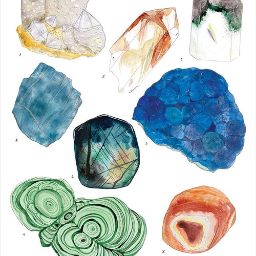 Crystal Specimen Chart 1 Print 11x14 - Etsy
