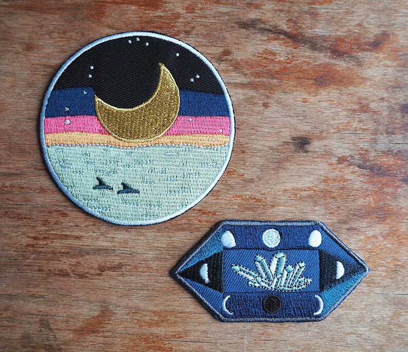 Eclipse Embroidered Iron on Patch | Etsy