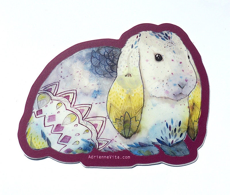 Rabbit Sticker - Etsy