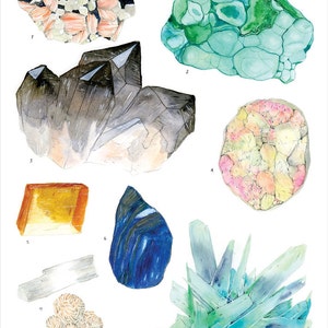 Crystal Specimen Chart #2 Print - 11x14 - Etsy