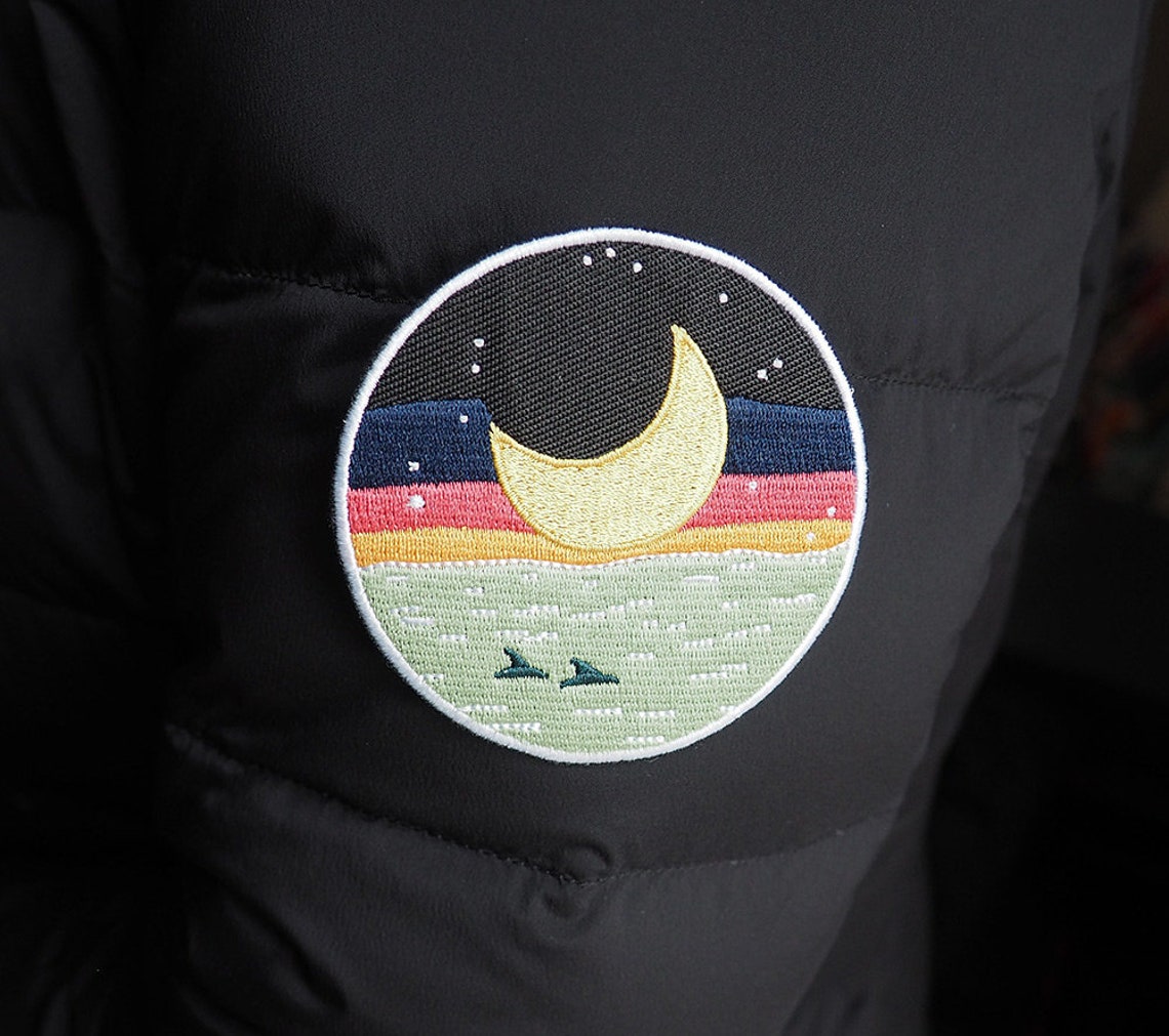 Eclipse Embroidered Iron on Patch | Etsy