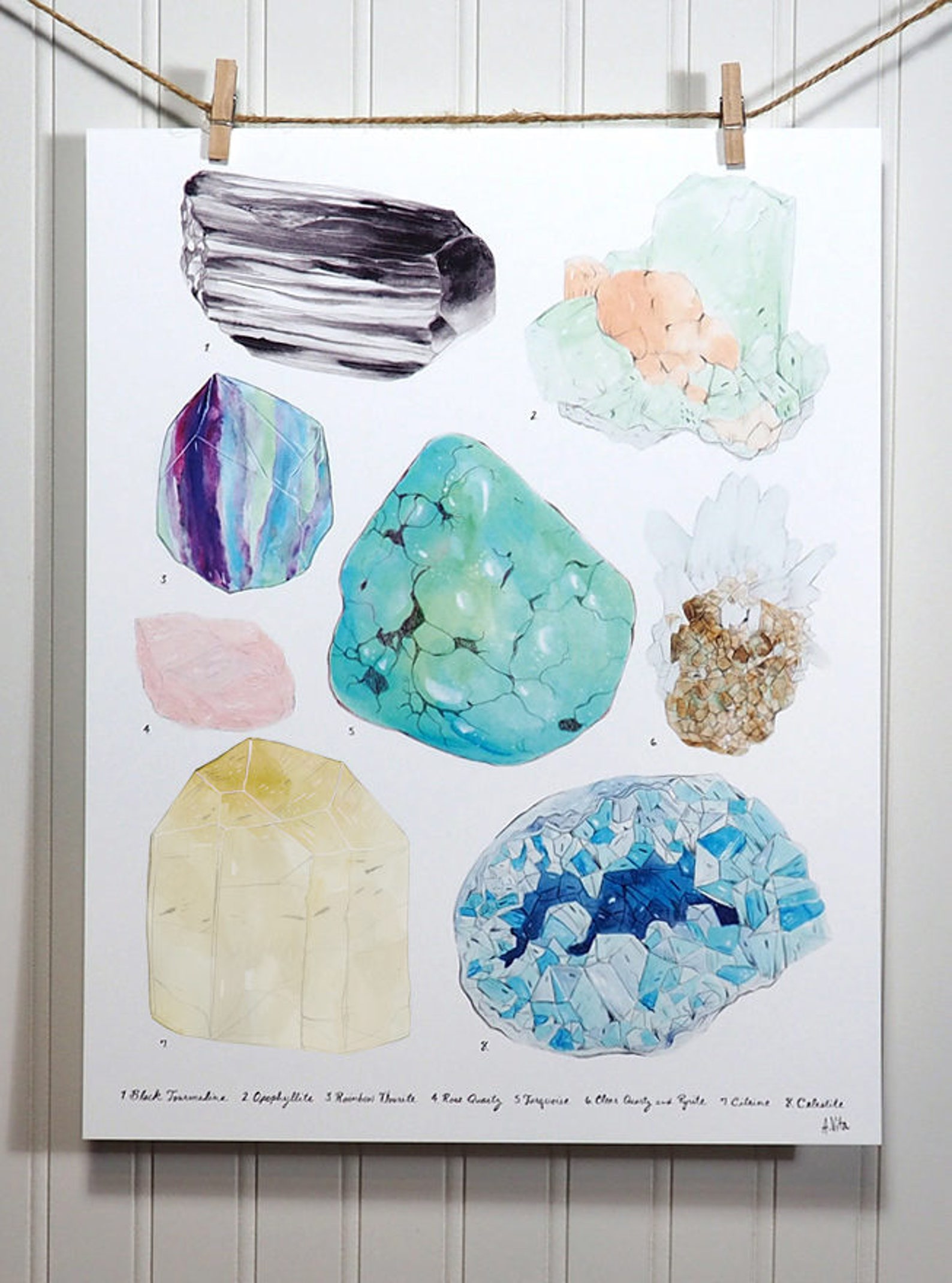 Crystal Specimen Chart 1 Print 11x14 - Etsy