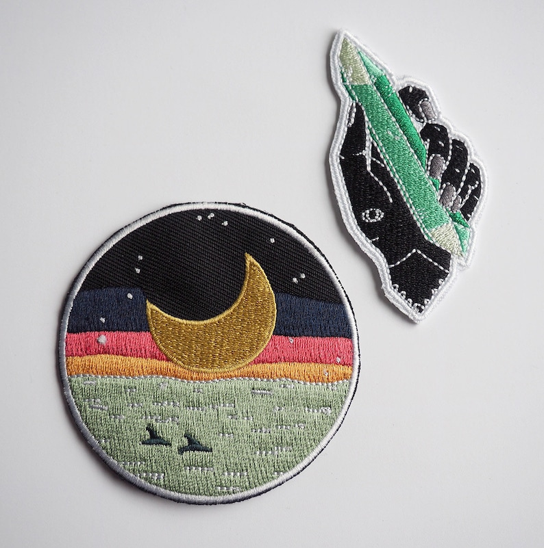 Eclipse - Embroidered Iron on Patch - Etsy