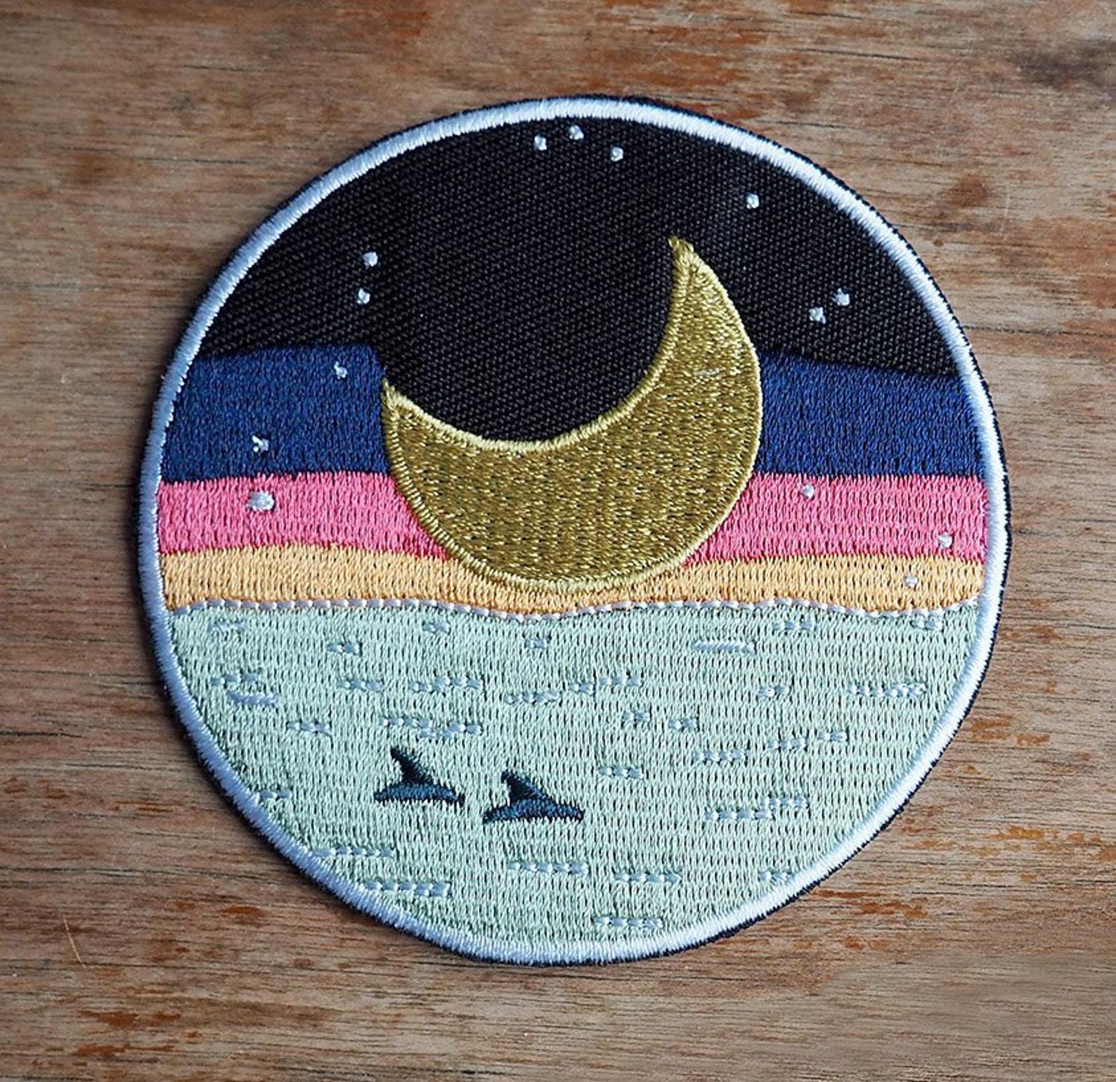Eclipse - Embroidered Iron on Patch - Etsy