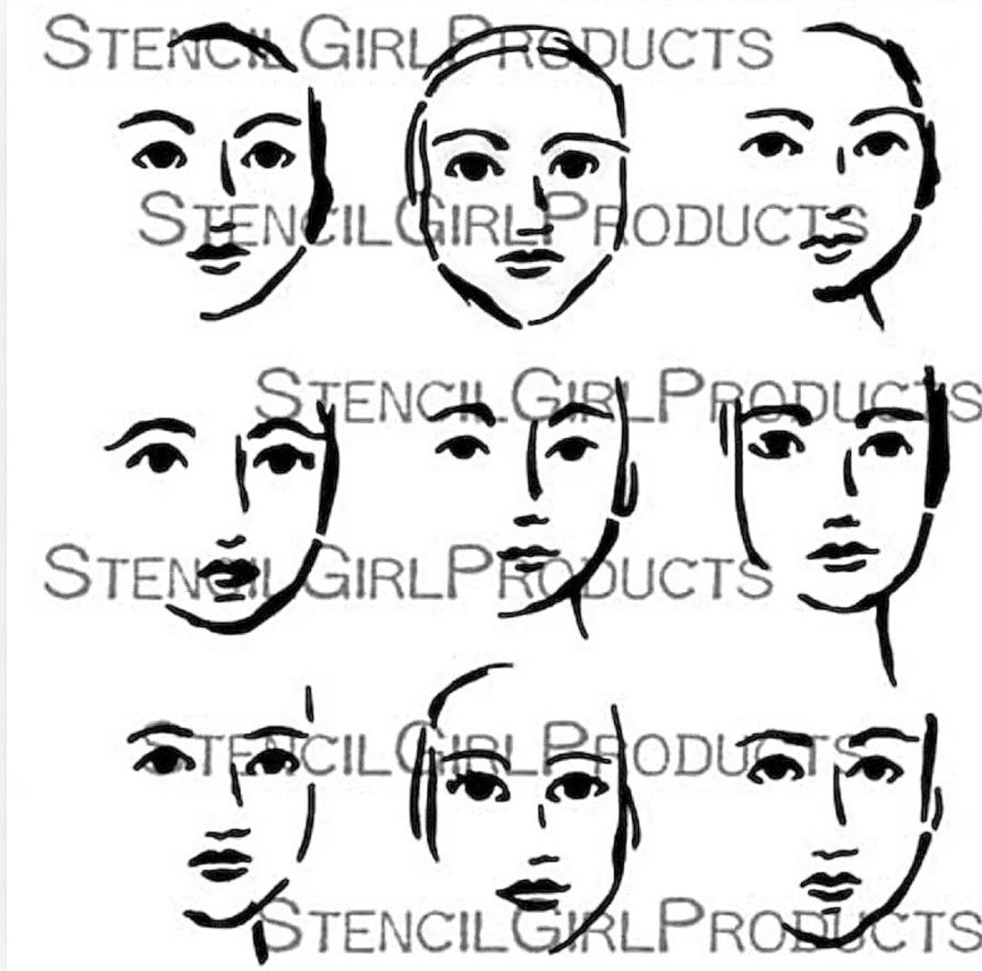 Face Stencil for Painting Plastic Face Templates Art Journaling ...
