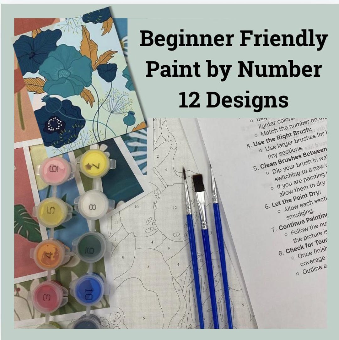 Beginner Friendly Paint by Number Kit for Adult and Kid Complete Set ...