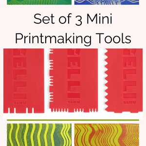 Set of 3 Mini Printmaking Tools for Monoprinting Printmaking Tools Kit ...