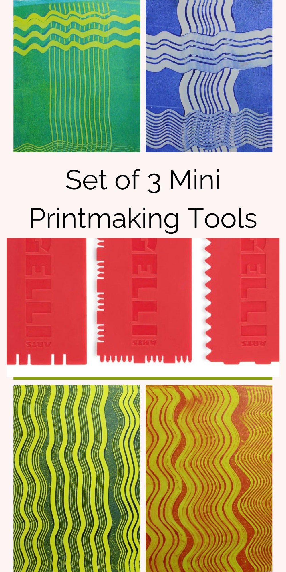Set of 3 Mini Printmaking Tools for Monoprinting Printmaking Tools Kit ...