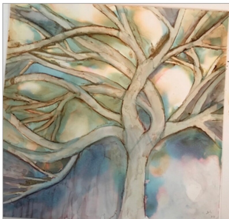 Windswept Tree Reverse Stencil Reusable Tree Stencil Art Stencil DIY ...