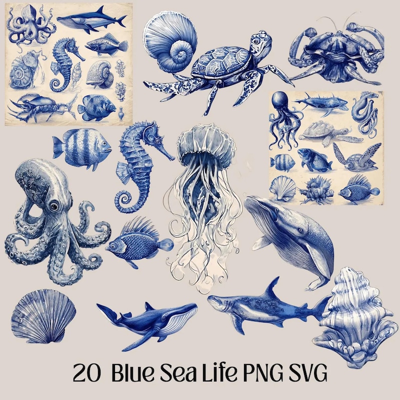 Seascape Clipart - Etsy