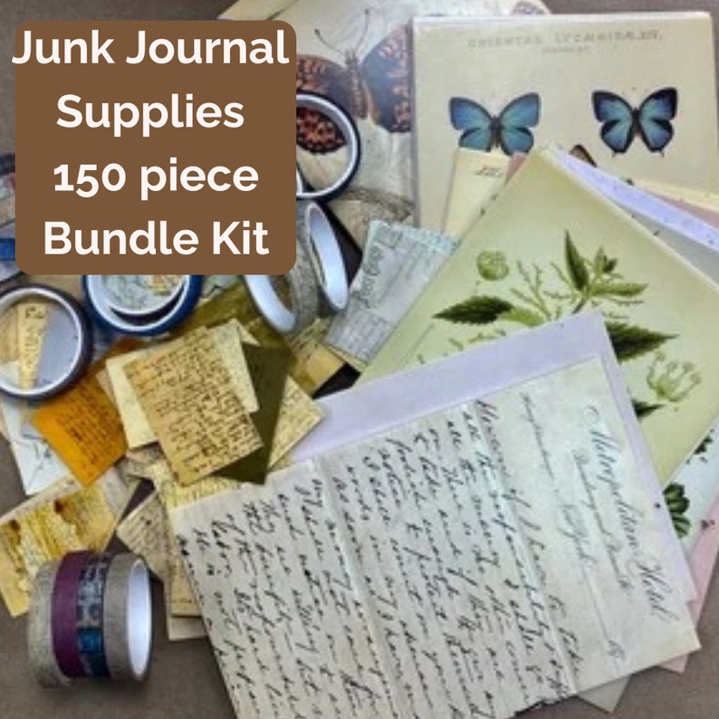 Junk Journal Supplies Bundle Kit Junk Journal Paper Card Making ...