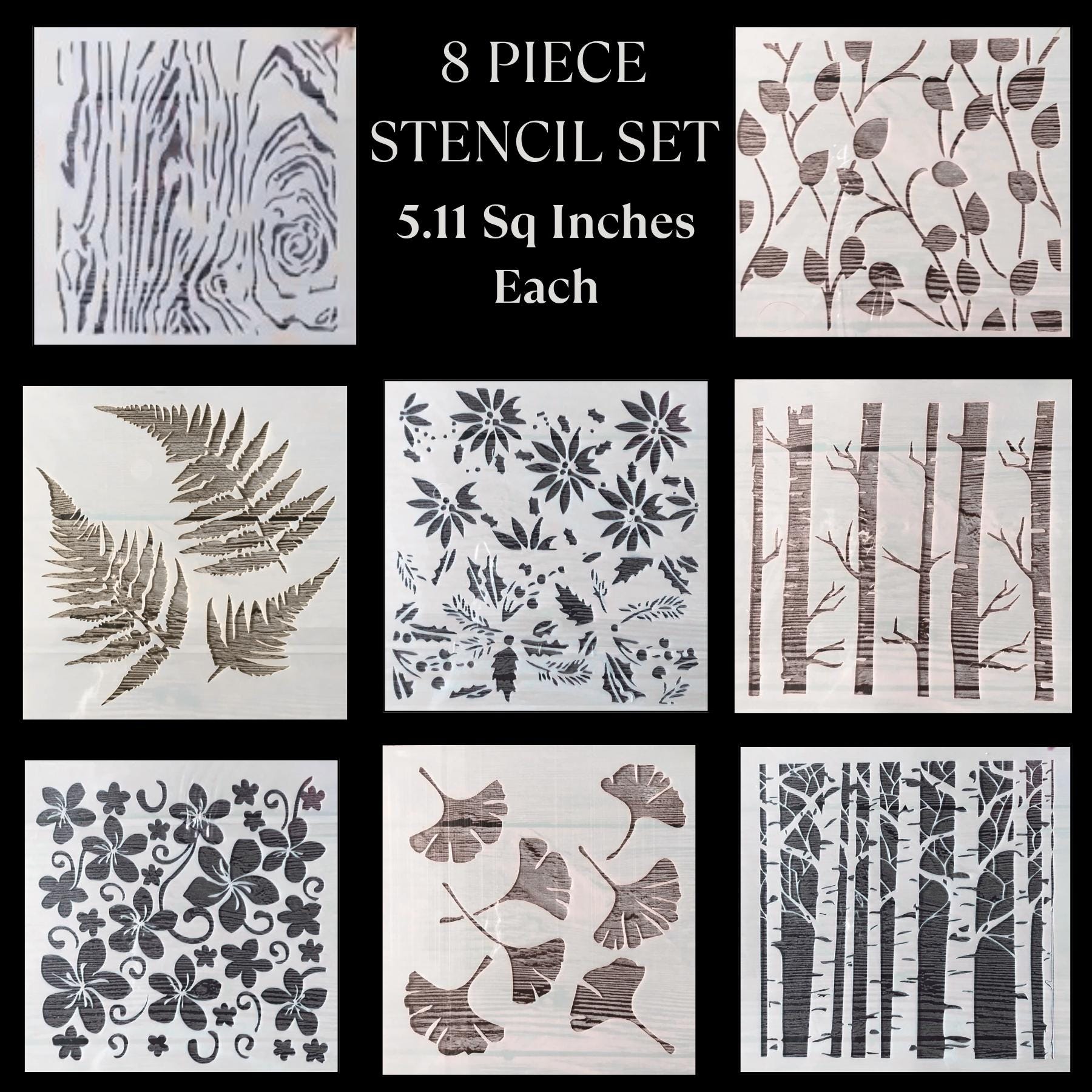 Set of 10 Stencils for Craft Gel Plate Stencil for Printing Stencil ...