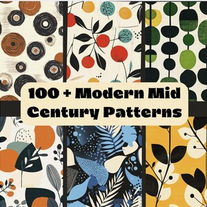 Midcentury Modern Print Designs 100+ Abstract Designs Instant Download ...