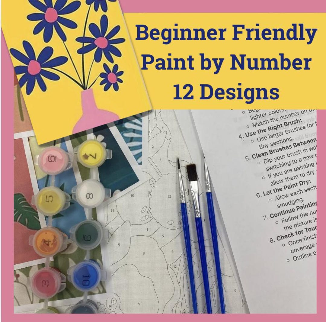 Simple Paint by Numbers Kit Easy DIY Art for Beginner Fun Craft ...