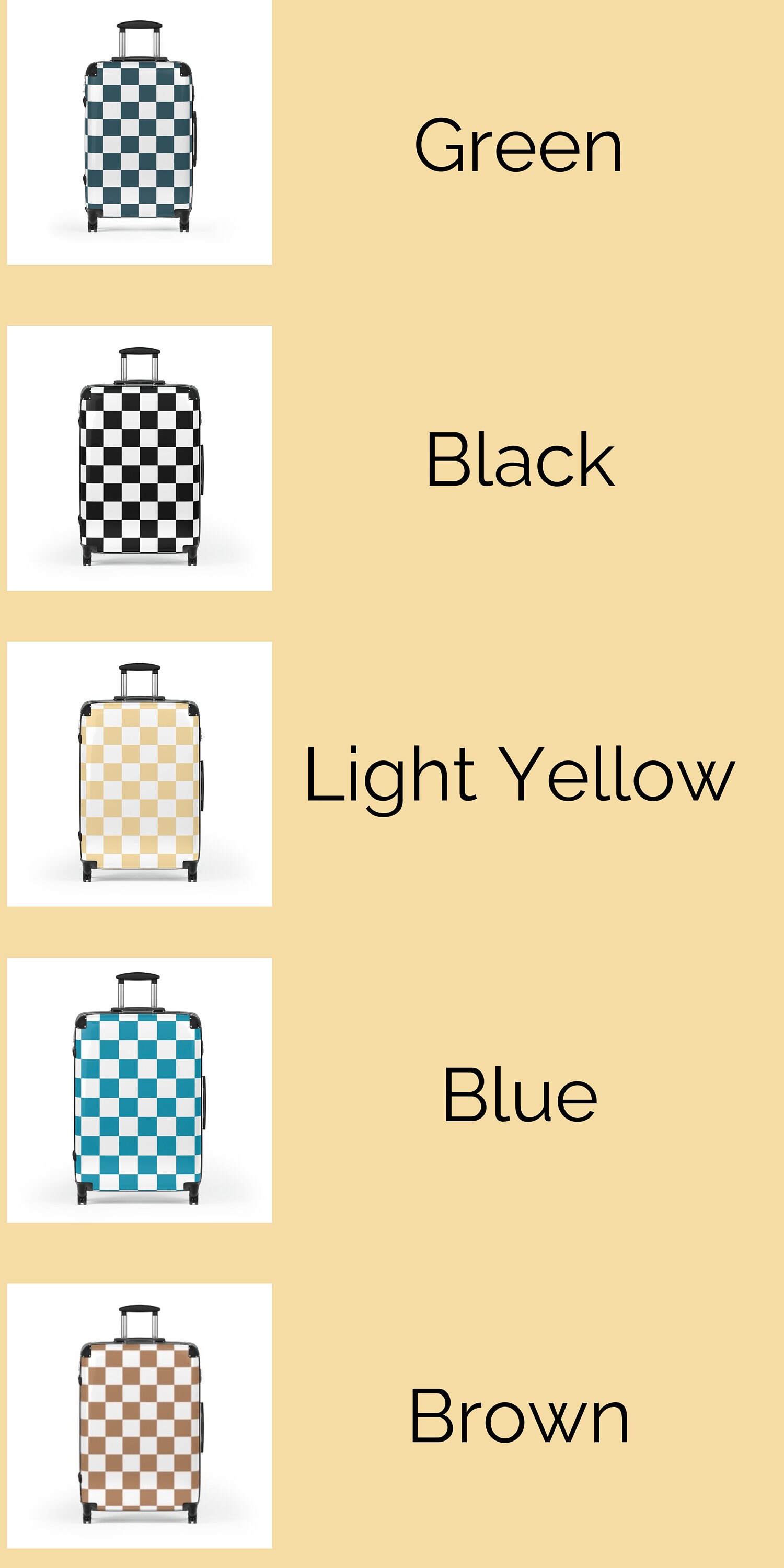 Green Checkered Luggage Checkered Designer Suitcase Women's Suit Case ...