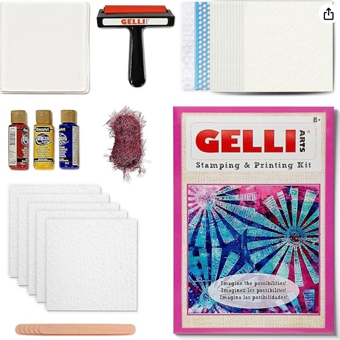 Gelli Arts Stamp Kit With Gel Plate Kit Stamping and Printing Kit, DIY ...