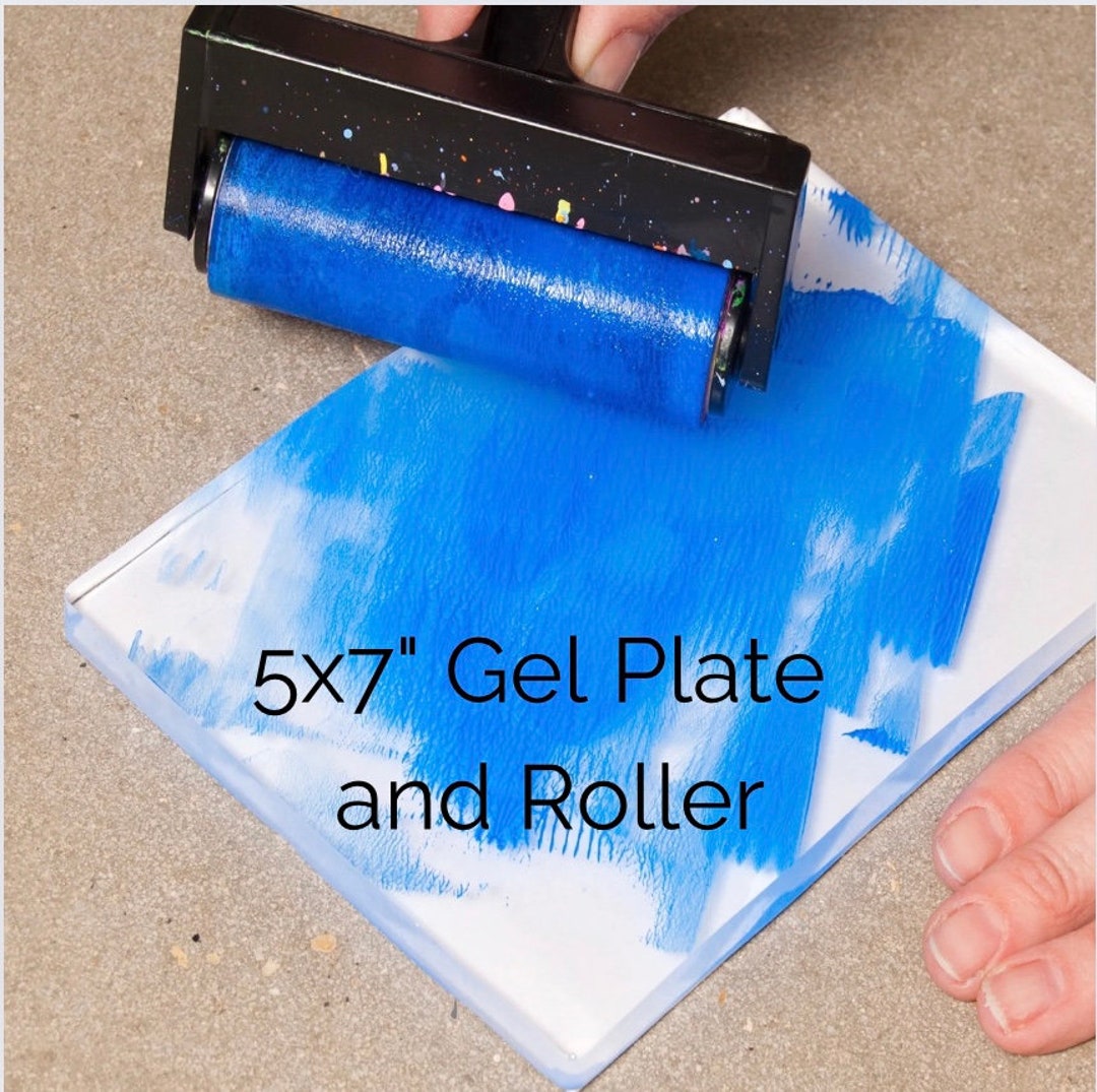 5x7 Gel Plate and Roller Gelli Arts Gel Printing Plate Clear Gel ...