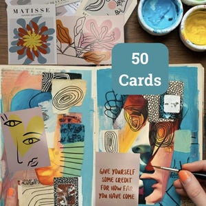 Junk Journal Blank Rustic Note Cards Abstract Illustrations and ...