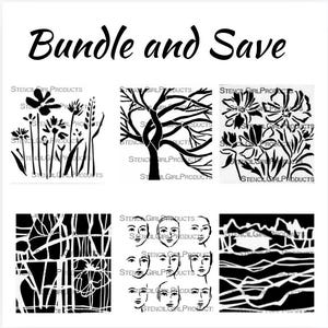 Abstract Botanical Stencil for Wall Art Home Decor Painting or ...