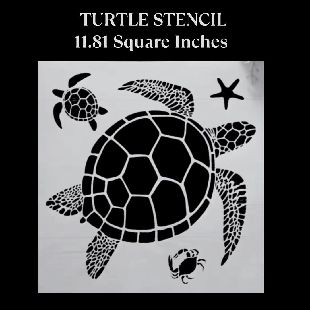 Turtle Craft Stencil for Mixed Media Art DIY Card Making Scrapbook Page ...