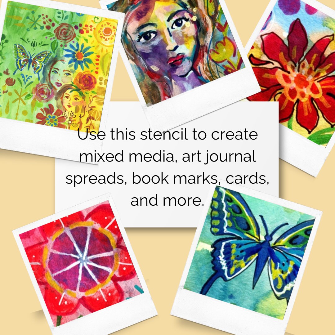 Set of 9 Small Stencil for Painting Artist Stencil for Painting Mixed ...