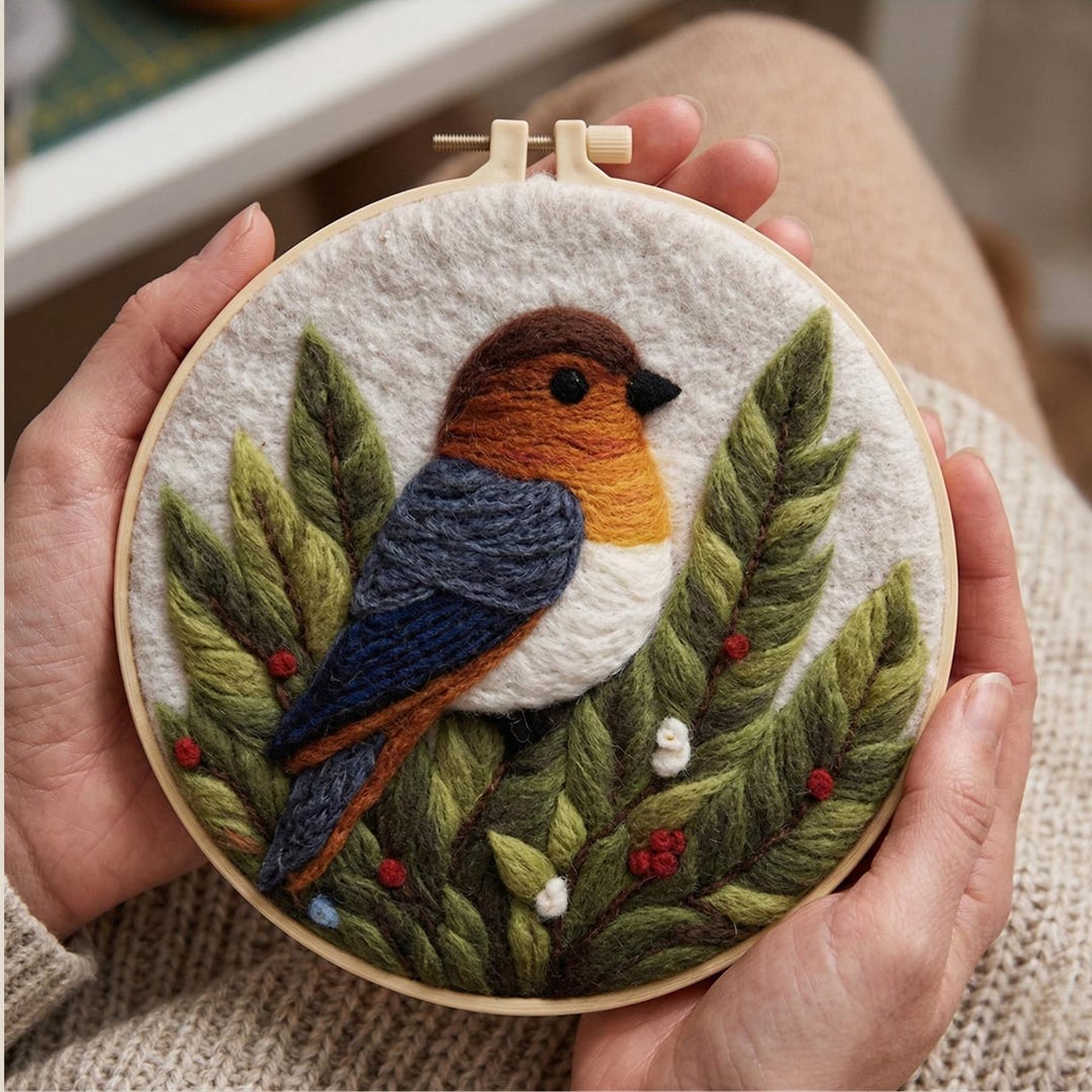 Beginner Needle Felting Kit Bird Design DIY Wool Craft Kit With Pre ...