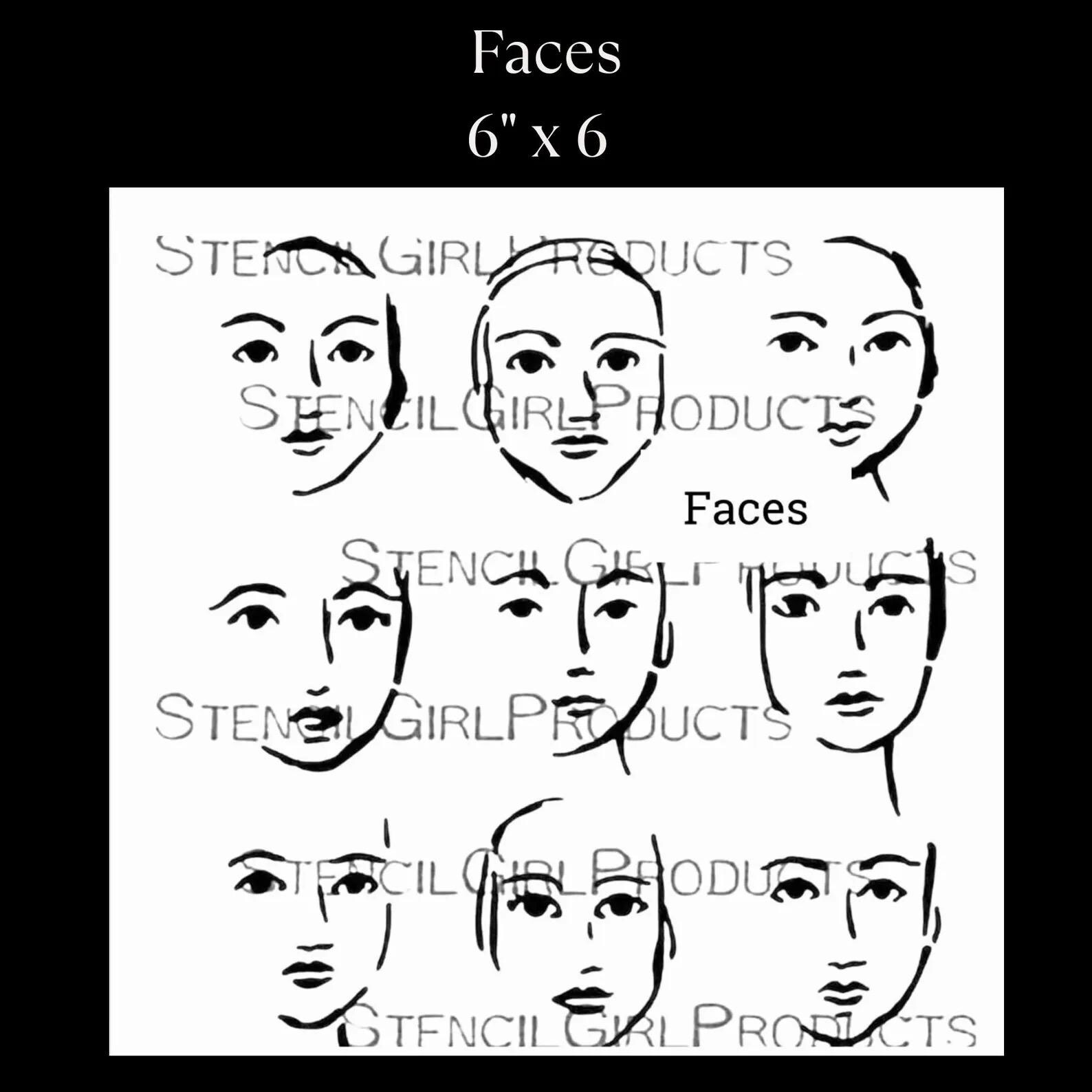 Face Stencil for Painting Plastic Face Templates Art Journaling ...