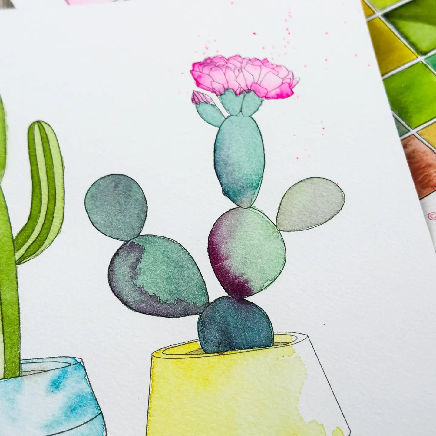 Cactus Watercolor Painting Kit Cacti Watercolor Painting Beginner Level ...