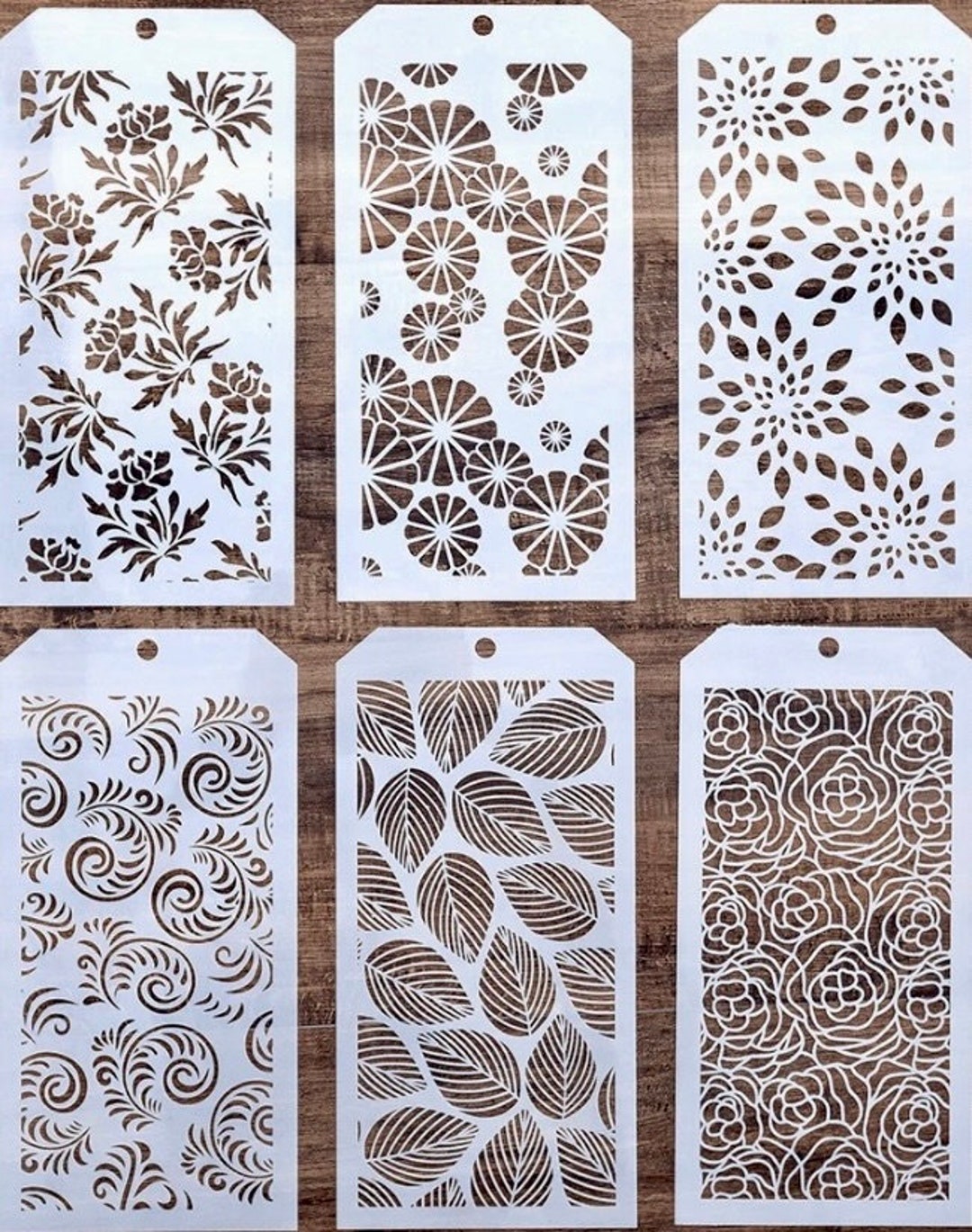 Set of 6 Stencils for Crafts Gel Plate Stencil for Printing Stencil ...